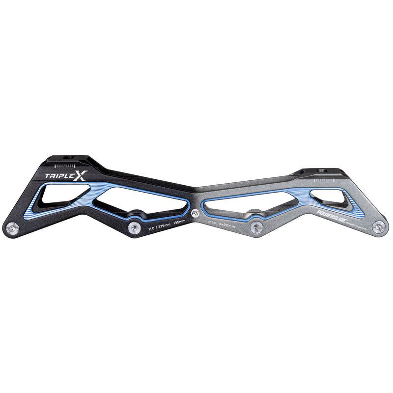 Triple X5 11.0/4x90 Black Blue, 195 - Powerslide - Racing Inline Frames